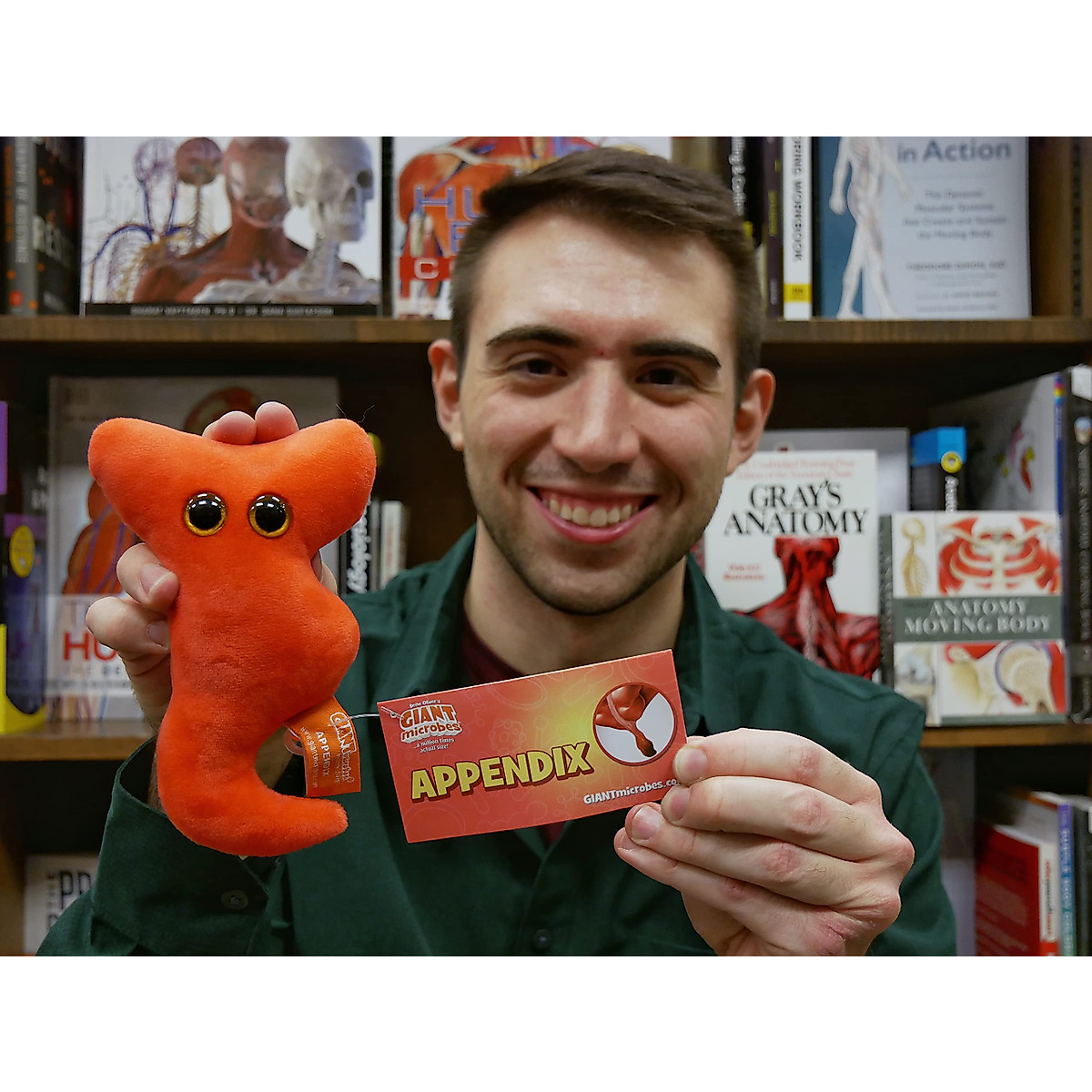 GIANTmicrobes Appendix Plush, Appendix Surgery Gift, Appendix Stuffed Animal, Appendix Gifts, Appendix Plush Toy, Appendicitis Gift, Appendectomy Gift, Appendix Removal Gift, Surgery Recovery Gifts