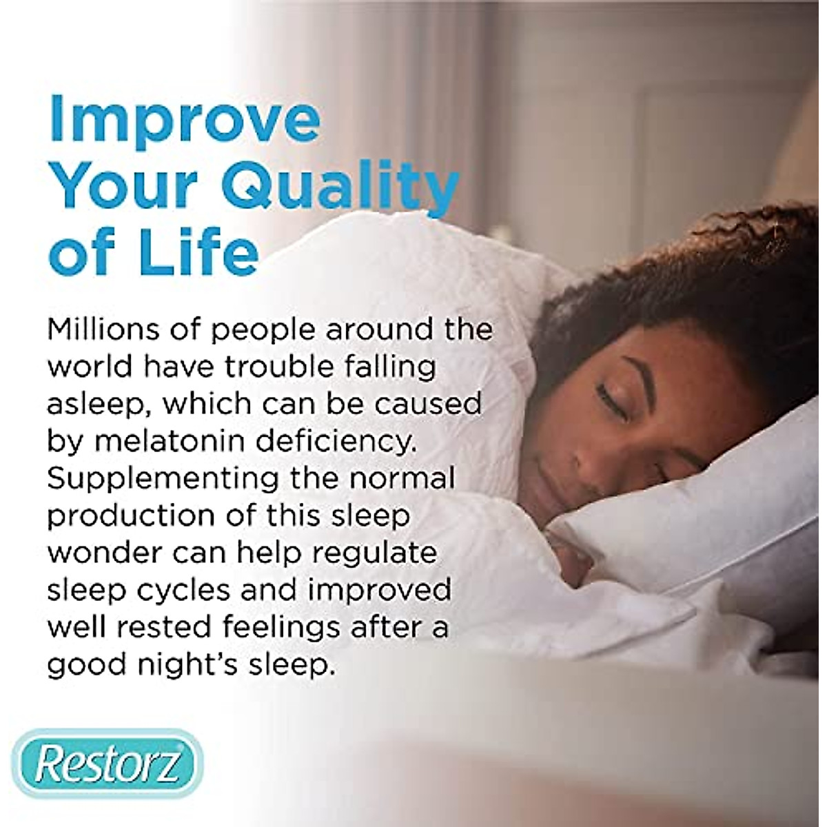 Restorz Restful Sleep Gummies with Melatonin 5mg, 5mg Melatonin Gummies Supplement to Support a Healthy Sleep Cycle, Strawberry Flavor, 112 Gummies
