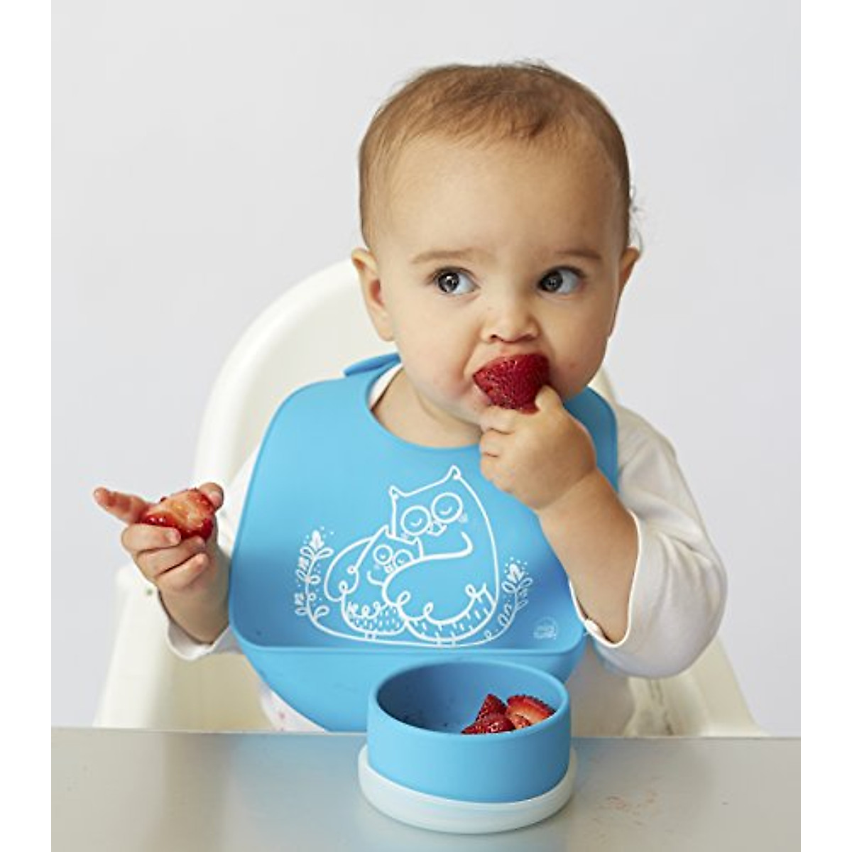 modern-twist Snack Set, Food-Grade Silicone, Waterproof, Dishwasher, Freezer Safe, Reusable Snacking Bowl & Lid – Blue, 7 fl. Oz