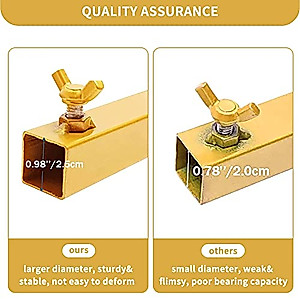 Tongmo 10x10 FT Heavy Duty Backdrop Stand, Adjustable& Stable Pipe and Drape Stand, Gold Metal Backdrop Stand for Parties Wedding Birthday Photography Photo Booth Background
