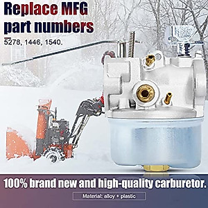 QAZAKY Carburetor Compatible with Tecumseh 632537 632537A 632561 632562 640093 640309 TC-640093 TC-640309 HSK845 HSK850 TH139SA TH139SP 8204E 8221E 8221F 8222E 8327D 8344F 8702D MFG 5278 1446 1540