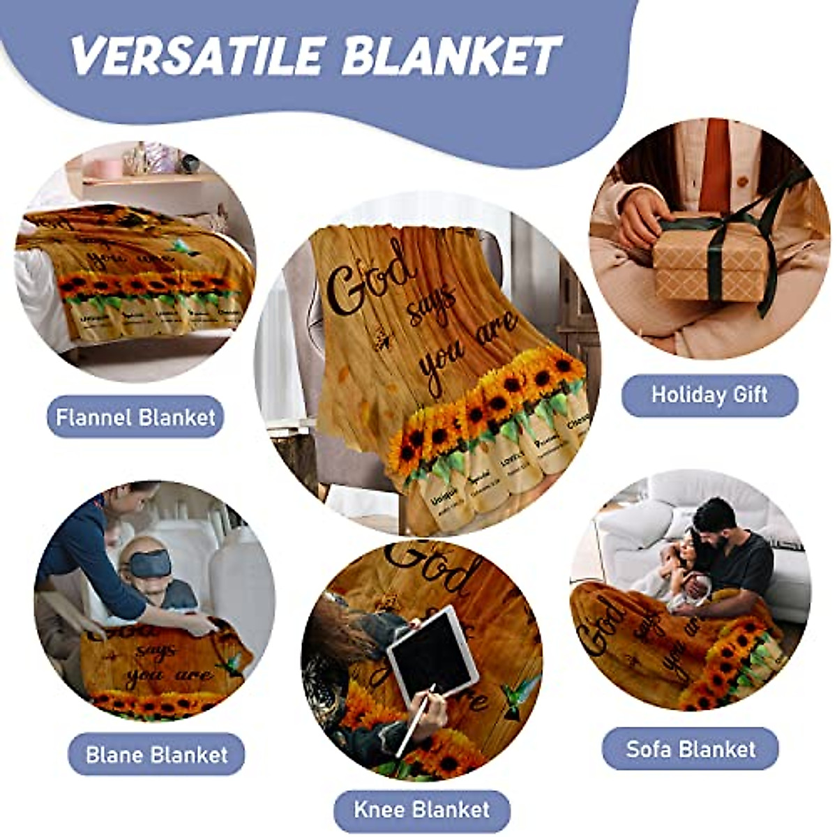 MIFADFAO Christian Gift for Women Religious Gift Throw Blanket Healing Thoughts Soft Prayer Caring Lightweight Inspirational Bible Verse 50X60 Inch Throw Blanket Get Well Soon Men& Women Gifts