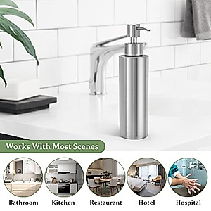 ARKTEK -Stainless Steel Countertop soap dispenser Rust Proof Liquid Hand soap dispenser, Premium Kitchen Pump for Liquid Bathroom Hand Dish Lotion (11.8 Oz / 350 ml)