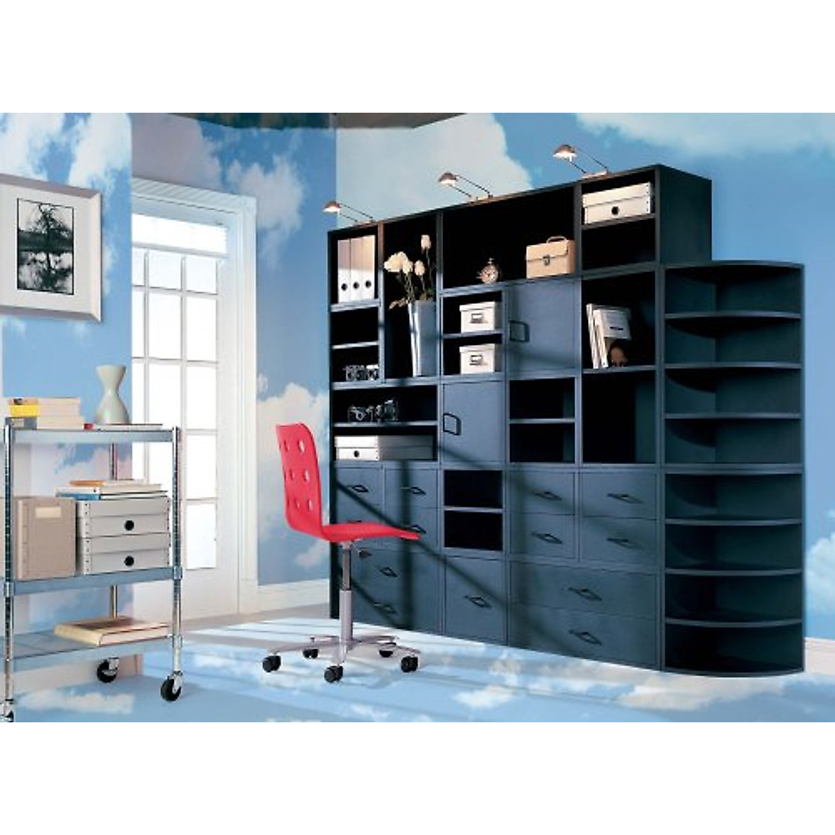 Foremost 340006 Modular 6-in-1 Shelf Cube Storage System, Black