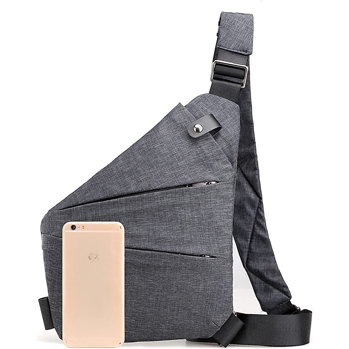 2023 New Personal Flex Bag, Fashion Anti-Thief Slim Sling Bag for Men, Travel Sling Bag Light Thin Chest Shoulder Bag, (Black, Right)