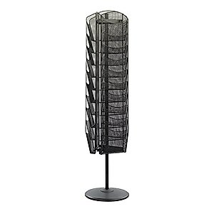 Safco Onyx Rotating Mesh Magazine Stand, Brochure Organizer, Display Rack with 30 Pockets, Commercial-Grade Steel Construction