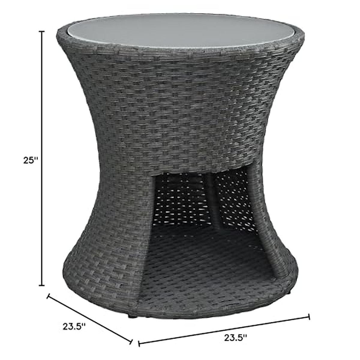 Modway Sojourn Wicker Rattan Outdoor Patio Side End Table in Chocolate