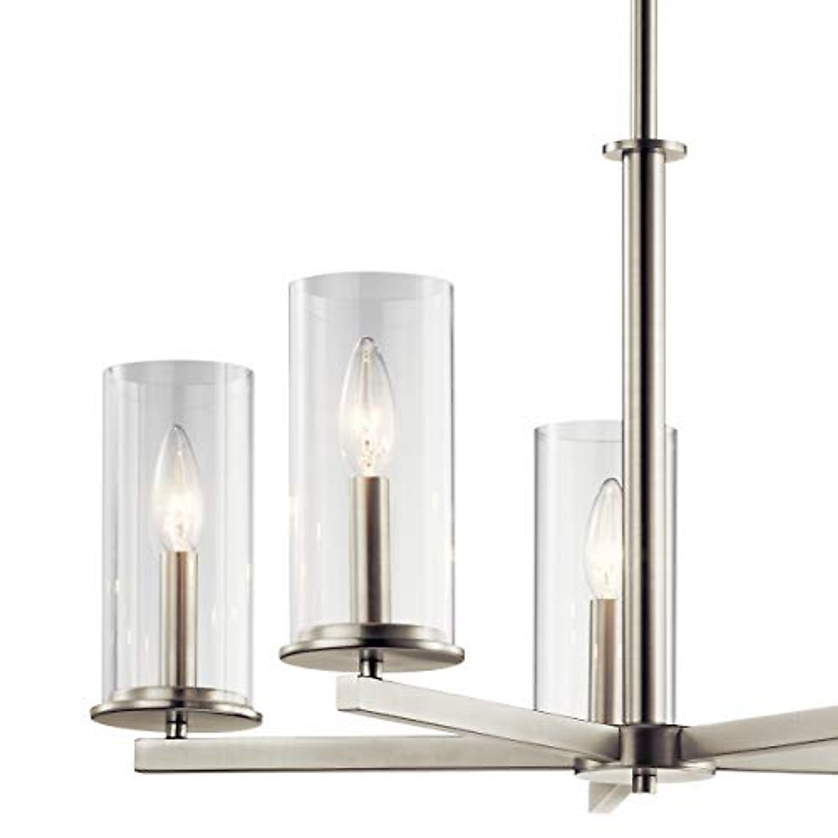 KICHLER Crosby 22.25" 5 Light Chandelier Clear Glass Brushed Nickel, White