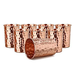 Zap Impex Pure copper hammered glasses moscow mule tumbler (Set of 8)