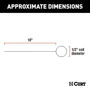 CURT 58400 18-Inch Trailer Hitch Fish Wire for 1/2-Inch Diameter Bolts