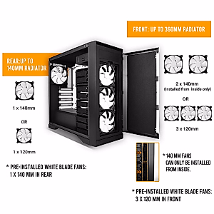 Antec P101 Silent Performance Series Mid-Tower PC Computer Case with Sound Dampening Panels, 4 X 120/140mm Cooling Fans Pre-Installed