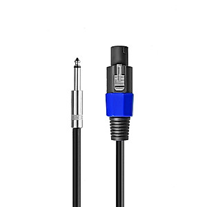 Yuyaokk 2Pack 25 ft Speakon to 1/4" Male Speaker Cables, Professional 12 Gauge AWG Wire Audio Amplifier Connection Cord, DJ/PA Wire with Twist Lock.