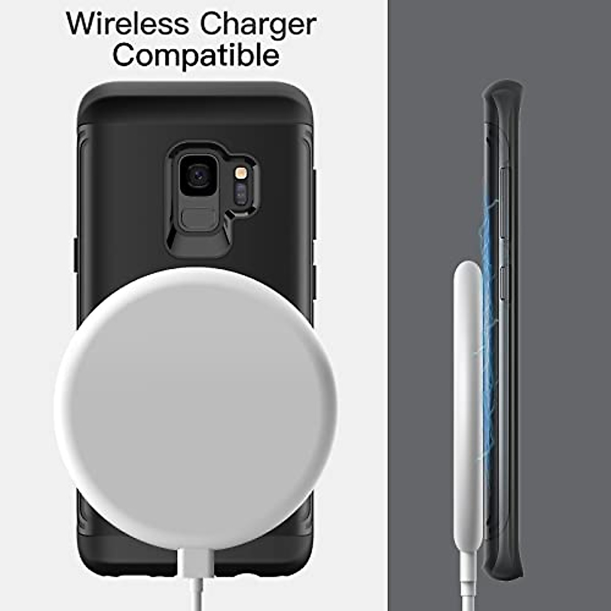 JETech Heavy Shockproof Case for Samsung Galaxy S9, Dual Layer Rugged Protective Phone Cover with Shock-Absorption (Black)