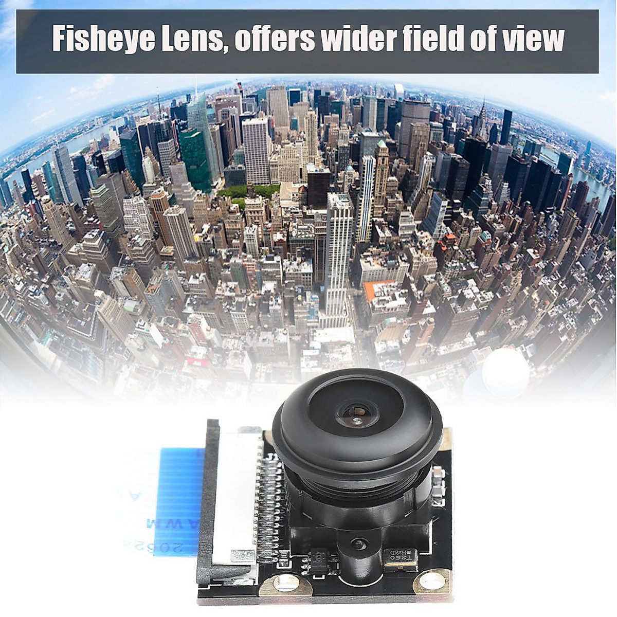 Fisheye Wide Angle Camera Module,1080P Professional Camera Module with 5MP OV5647 Webcam Sensor and Adjustable Lens for 2/3/B+/