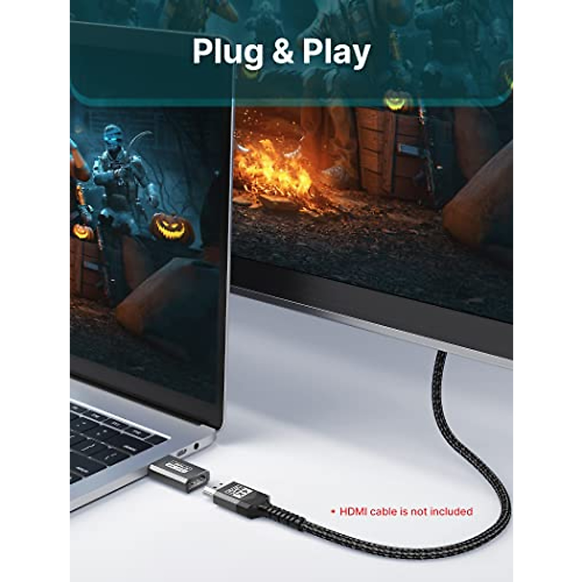 JSAUX 4K DisplayPort to HDMI Adapter 2-Pack, DP PC to HDMI Monitor Converter Video UHD 2K@120Hz,4K@30 DP to HDTV Male to Female Uni-Directional Adapter Compatible for Dell, Lenovo, HP,GPU, AMD -Grey