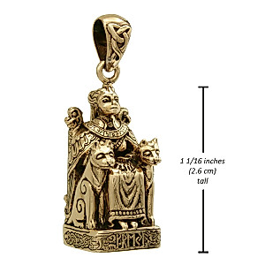 Dryad Design Freya Pendant Norse Goddess of Love Freyja Jewelry for Women - Solid Bronze