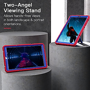 Grifobes for Samsung Galaxy Tab A7 Lite Case, 8.7 inch Shockproof Rugged Protective Cover with Stand for 2021 Tab A7 Lite 8.7" Tablet SM-T220/T225/T227U for Kids Boys Children(Red+Blue)