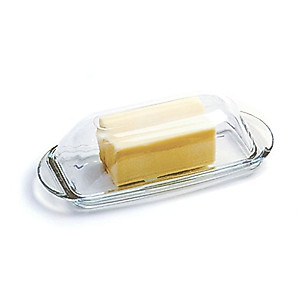Anchor Hocking Presence Glass Butter Dish With Cover Set of 2, Clear