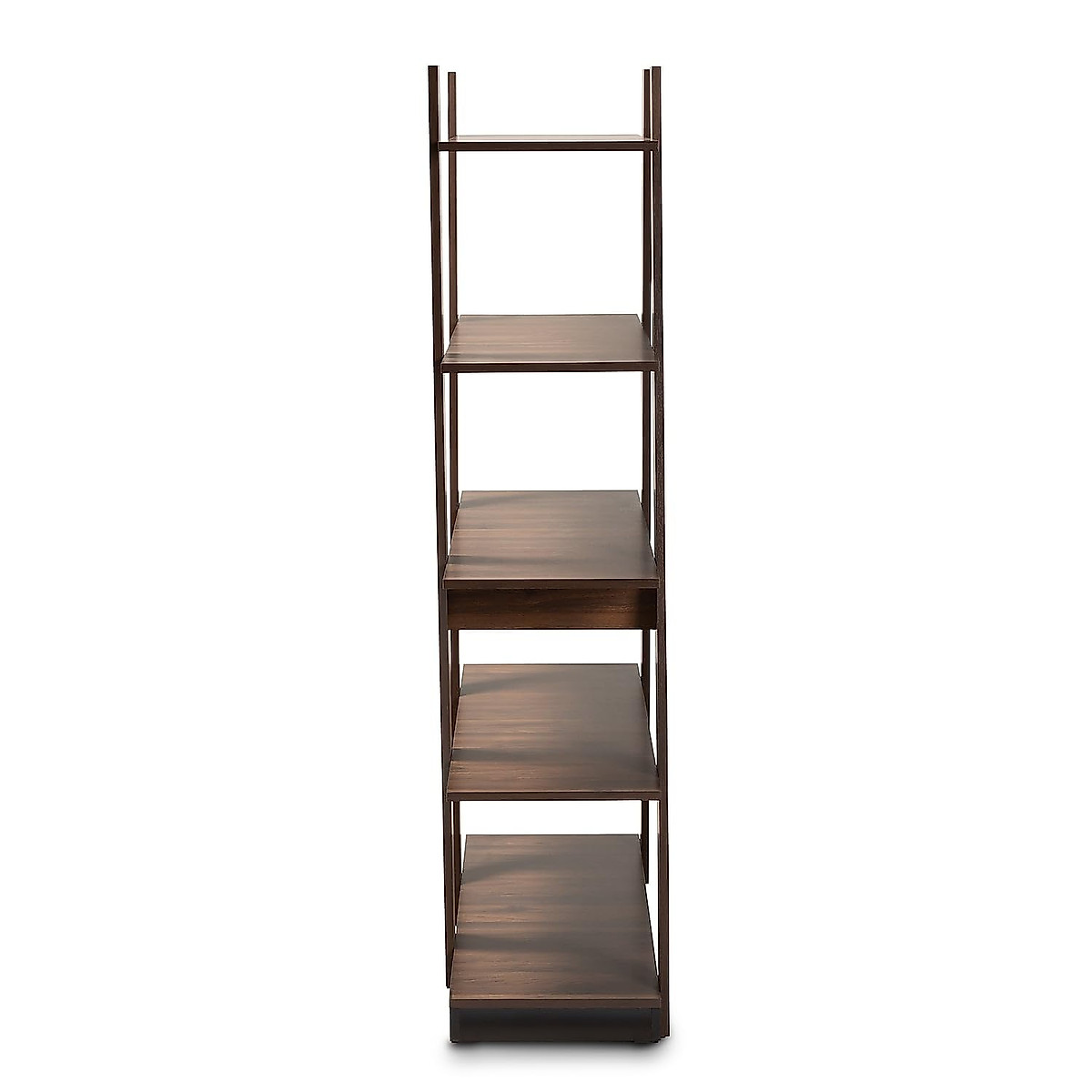 Baxton Studio Michio 5-Shelf 61-inch H Display Shelf, Walnut (168-10767-HiT)