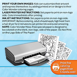 Crayola Color Wonder Mess Free Coloring Kit (120ct), 100 Coloring Pages, 20 Mini Markers, Travel Activity, Toddler Gift, 3+