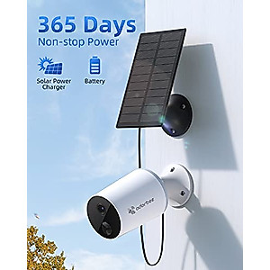 Security Cameras Wireless Outdoor with Solar Panel: 1080p WiFi Camera Rechargeable Battery Powered Night Vision for Home Outside Video Surveillance System Works with Adorcam App