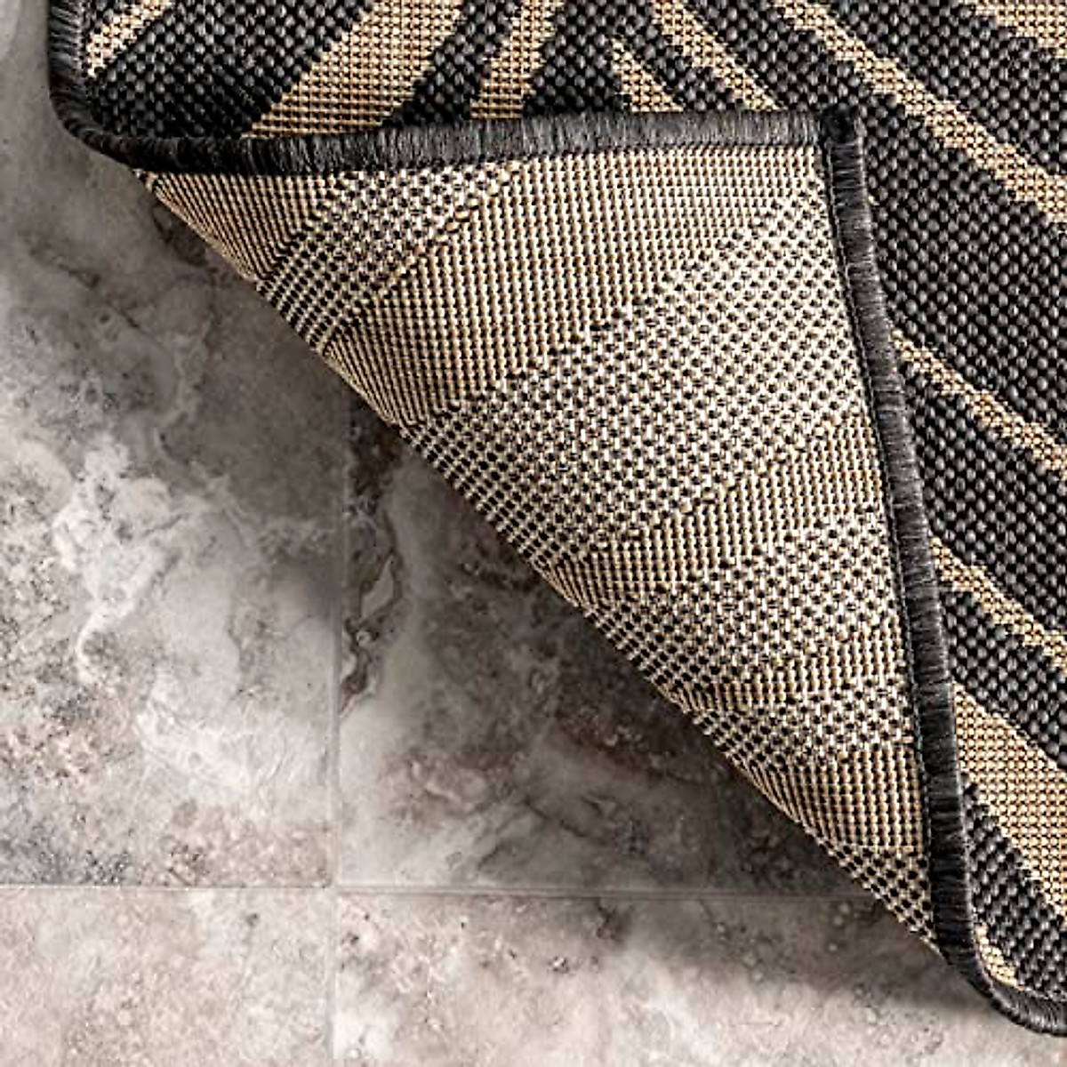 nuLOOM Kasia Areca Palm Indoor/Outdoor Area Rug, 8' x 10', Dark Grey