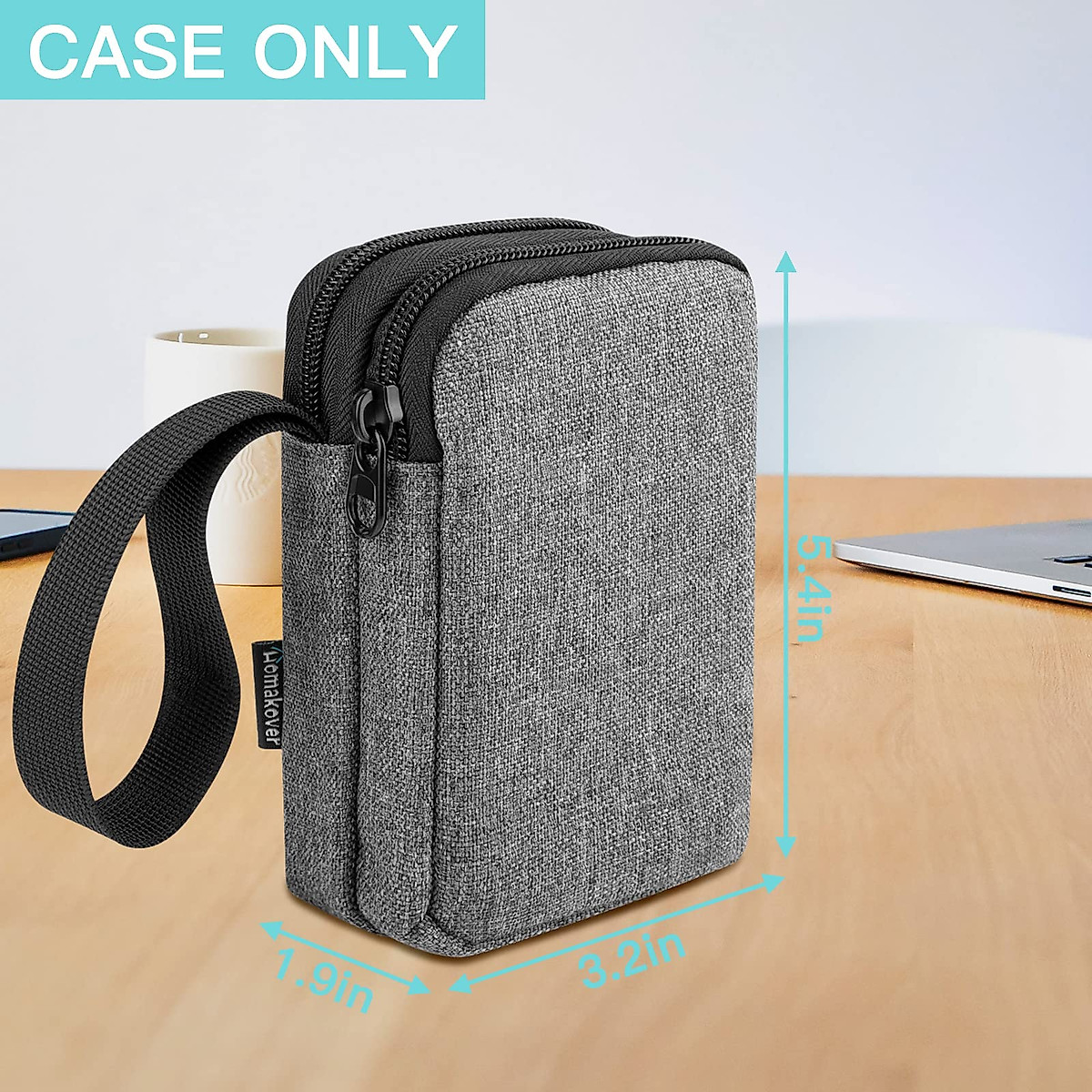 Labels Makers Case Compatible with Phomemo D30 Label Maker/Memoking D30 label maker/NiiMbot D11, Mini Labeler Printer Carrying Bag Organizer with Pockets for Tape Paper Roll and Accessories, CASE ONLY