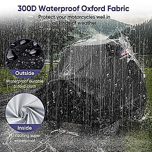 NEVERLAND UTV Covers, Side by Side Cover Waterproof 300D Heavy Duty Outdoor Utv Cover with American Flag Compatible with Honda Pioneer Polaris Ranger Protection 114.17"x 59.06"x 74.80"(290x150x190 cm)