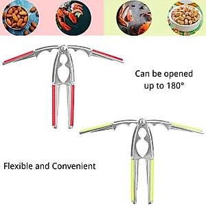 LOCEAST 2 Pieces Nut Crackers Heavy Duty Walnut Cracker with Non-Slip Handle Walnut Cracker for All Nuts with 6PCS Forks Nutcracker Pecan Walnut Plier Clip Tool