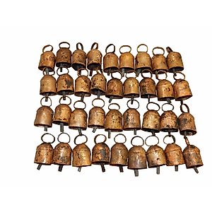Thirty Six Rustic Iron Tin Cow Bells Vintage Indian Bells Jingle Bell Christmas Tree Crafts
