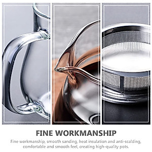 HEMOTON Microwave Tea Kettle Glass Teapot with Stainless Steel Infuser Stovetop Safe Tea Kettle Microwave Dishwasher Safe Tea Pot Loose Leaf Tea Maker 460ml Tea Pot (EI633HAD355QB015T), 15X10X9CM