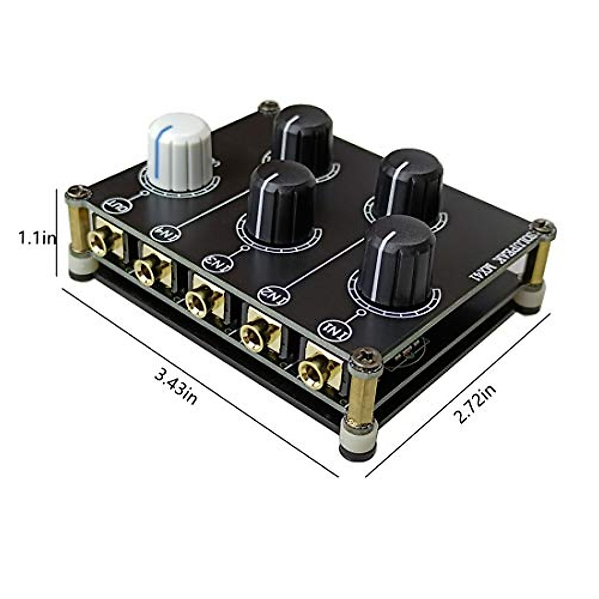mini 4-way audio mixer Stereo 4-in-1-out AUX, Passive 3.5mm line levels control