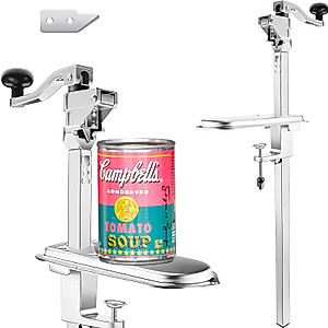 Manual Table Can Opener Commercial Can Opener Heavy Duty Professional Industrial Can Opener for Big Cans with Plated Steel Base and Stainless Steel Blade for Cans up to 17 Inch Tall Kitchen Restaurant