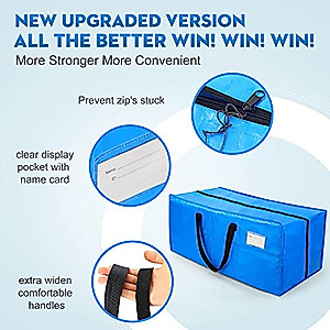 AlexHome Moving Bags Heavy Duty,Extra Large Packing Bags for Moving,Reusable Plastic Moving Totes,Clothes Storage Containers,Moving Supplies Bins,Compatible with Ikea Frakta Cart (Blue,Set of 5)