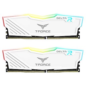 TEAMGROUP T-Force Delta RGB DDR4 16GB (2x8GB) 3600MHz (PC4-28800) CL18 Desktop Gaming Memory Module Ram TF4D416G3600HC18JDC01 - White