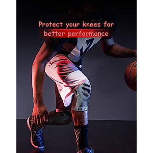 FOKULUNDA Knee Support Belt Sleeves Brace Sports Fitness Knee Pads with Side Stabilizers for Women Men Workout Running Joint Pain Relief Injury Recovery (Black, Medium)