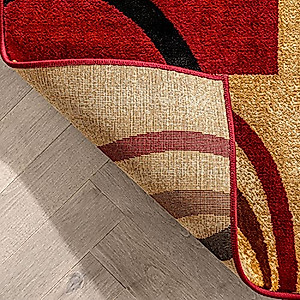 Well Woven Barclay Arcs & Shapes Red Modern Geometric Area Rug 5'3" X 7'3"