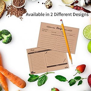 80 Count Recipe Cards 4x6 Inches, Thick Craft Paper Blank Double Sided, Classic Style, for Barbecues, Bridal Showers, or Housewarming Parties (2 Designs 40pcs each)