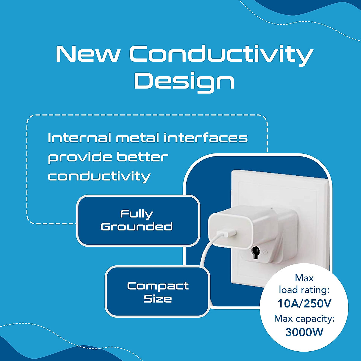 Ceptics India Travel Plug Adapter (Type D) for Pakistan, Nepal, Bangladesh - 3 Pack [Grounded & Universal] (GP-10-3PK)