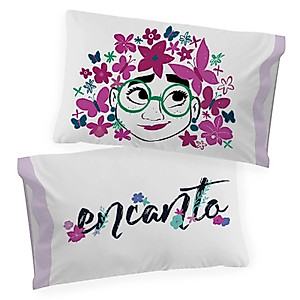 Disney Encanto The Magical Madrigal Sisters 1 Single Reversible Pillowcase - Double-Sided Kids Super Soft Bedding (Official Disney Product)