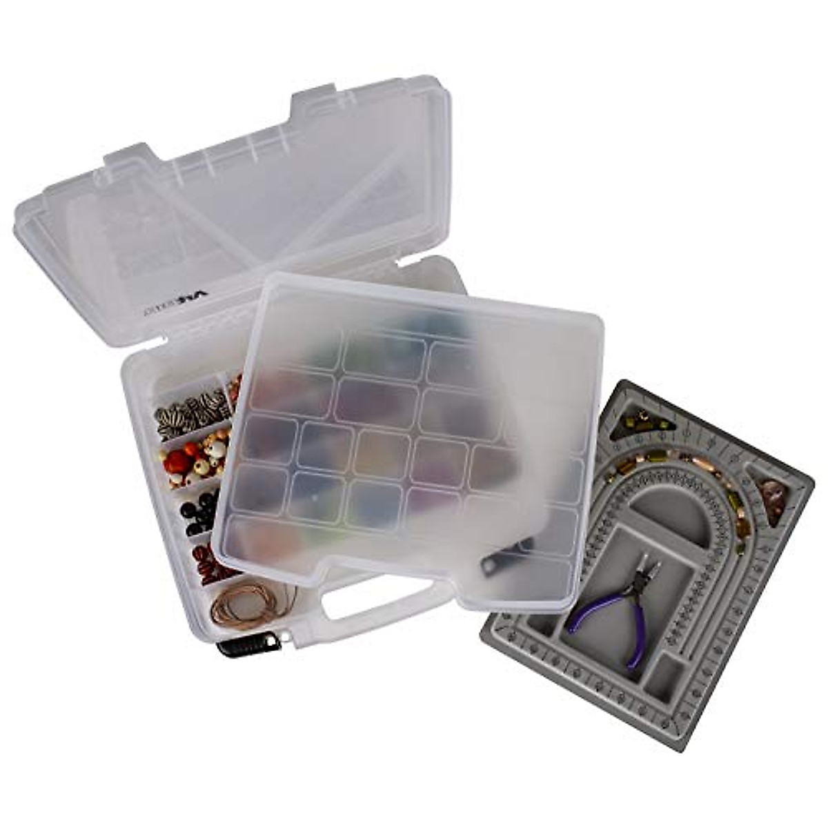 ArtBin 6962BB Quick View Bead Box, Portable Art & Craft Organizer with Bead Tray, Portable Art & Craft Storage Box, Clear