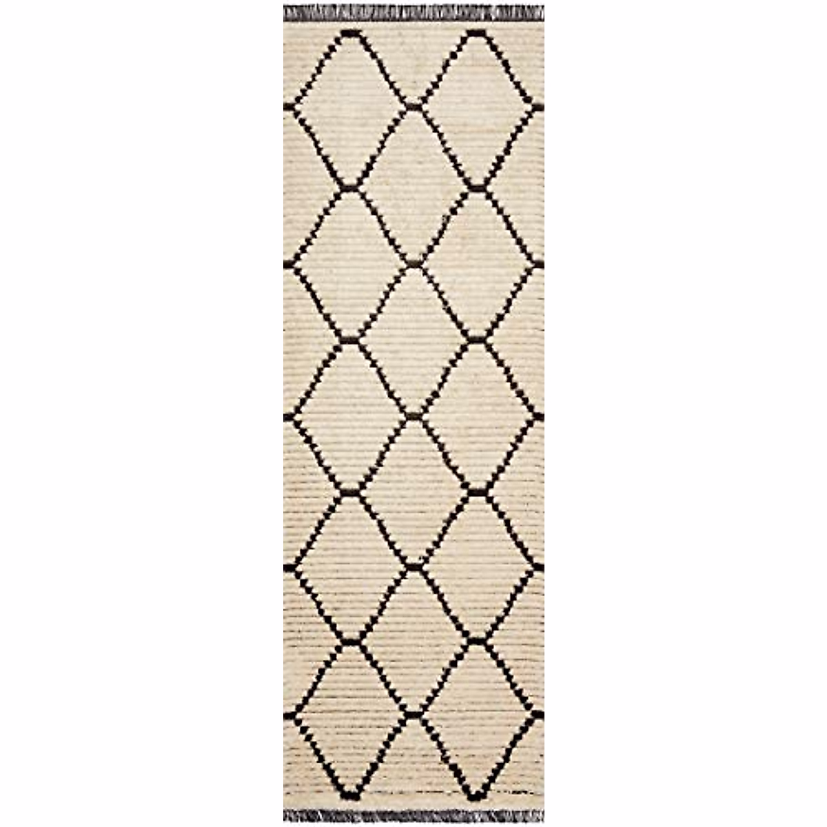 Loloi Chris Loves Julia x Loloi Alice Collection ALI-04 Runner Rug 2'-7" x 8'-0" Cream/Charcoal Rectangular 0.5" Thick