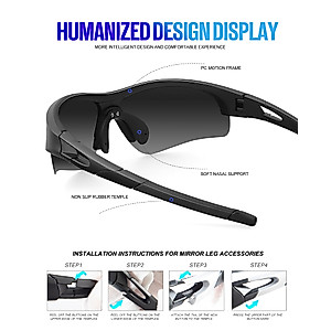 KALIYADI Sports Sunglasses for Men, Polarized Sun Glasses for Men Women Youth Baseball Softball with UV Protection