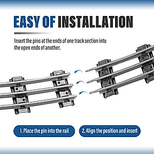 6-65042 Steel Track Pins for Lionel O-27 Scale, Train Track Connector Pins Train Lock on 3 Rail Tubular, 0.1'' Diameter and 1'' Height, Pack of 12
