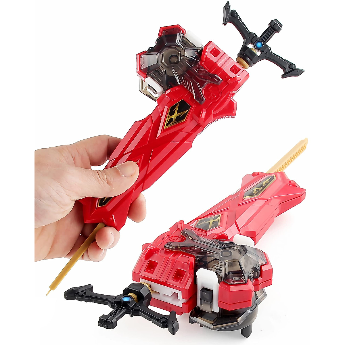 Desamvap Bey Battling Tops Burst B-206 Barricade Lucifer Illegal Bearing Mobius-10 with Sword Launcher Battle Game Set Right Spin DB Dynamite Layer System, Toys Gifts for Kids Children Boys