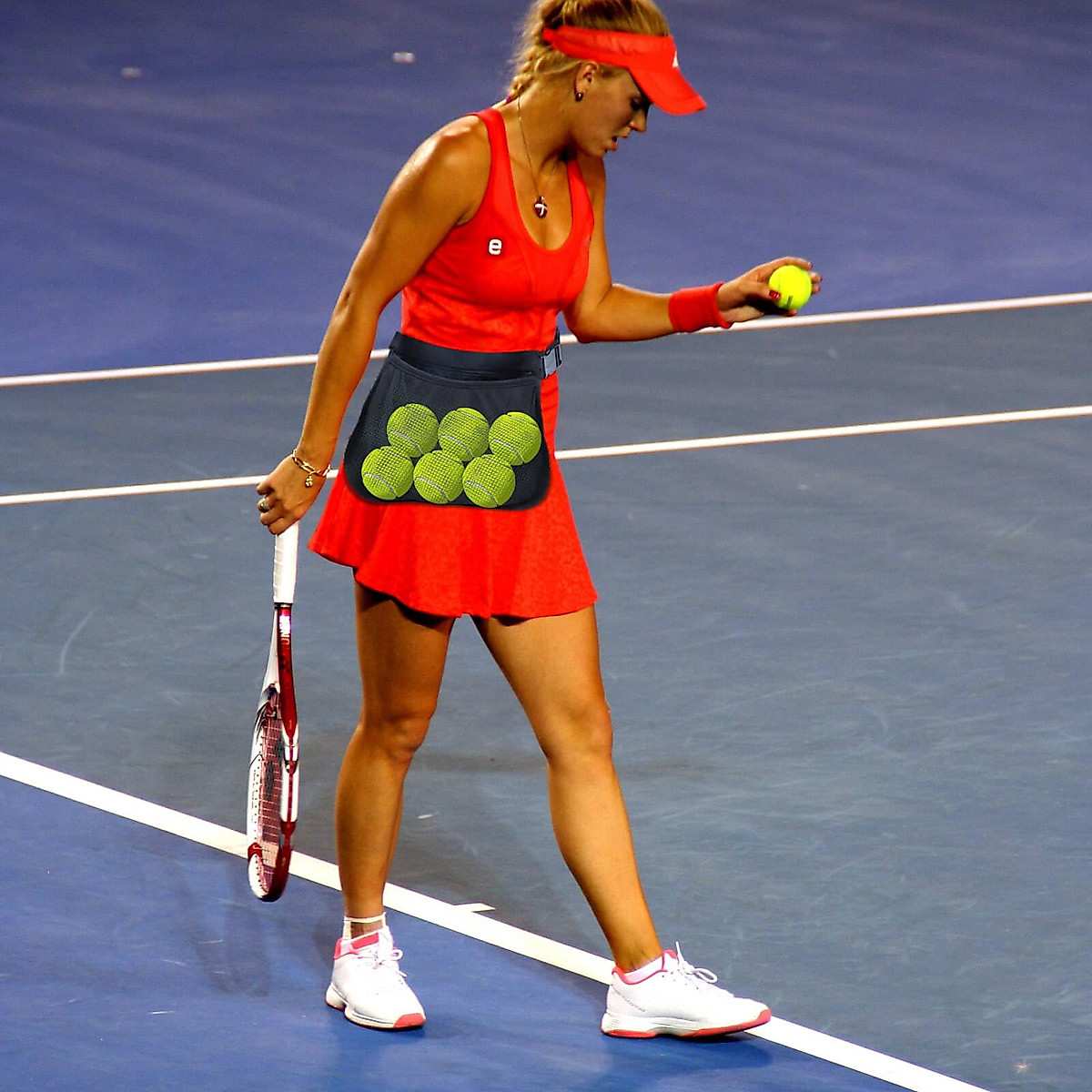 LEWSHQI Pickleball Ball Holder,Tennis Ball Holder,Adjustable Waist Ball Holder for Pickleball/Tennis,Pickleball Accessories Men,Tennis Training Equipment,Pickleball Training Equipment