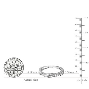 Dazzlingrock Collection 0.25 Carat (ctw) 14K Round Diamond Wedding Band for Women Swirl Matching Ring 1/4 CT, White Gold, Size 8