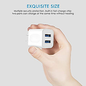 iPhone Charger, 2 Port USB Plug Wall Charger Travel Adapter with MFi Certified 2Pack 3FT Lightning Cable Compatible with iPhone 11 Pro Max/11 Pro/11/Xs Max/Xs/XR/X/8/7/6/SE and More