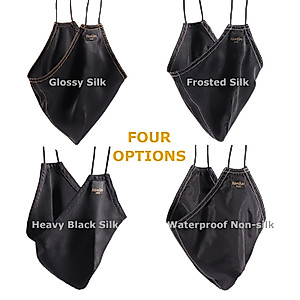 Kenllas Large Adjustable Beard Bandana - Beard Bonnet for Men, Breathable and Lightweight Facial Cover, Black Beard Bib for Nourishing Oil Balm Moisturizing Sleeping (Waterproof)