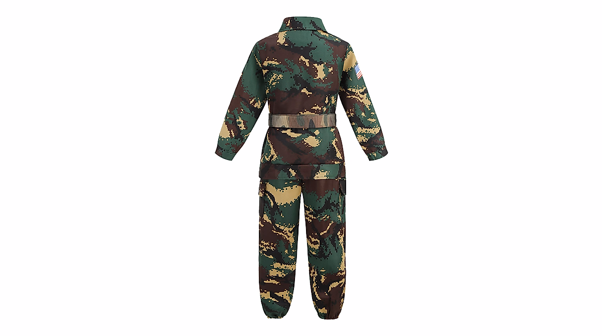 yolsun Deluxe Kid's Camo Combat Soldier Army Costume (10-12 Years, Dark green color) — 🛍️ The ...